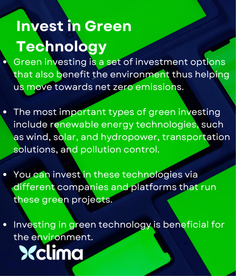 Top 3 Types of Green Investing: Best New Investing Ventures | Clima